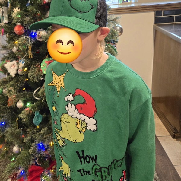 Grinch Hat L Grinch Smile L Grinch Christmas Gift Hat L Holiday Hat L ...