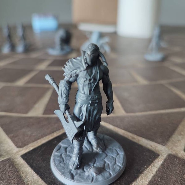 Goliath Viking Barbarian Axe Premium Dnd Miniature Mini Figurine Figure ...