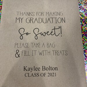 Graduation Party, Graduation Favor Bags, Class of 2024 Seniors, Cookie ...