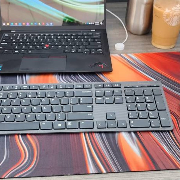 Monochrome Gray Abstract Desk Mat, Geometric Gradient Office Desk Pad ...