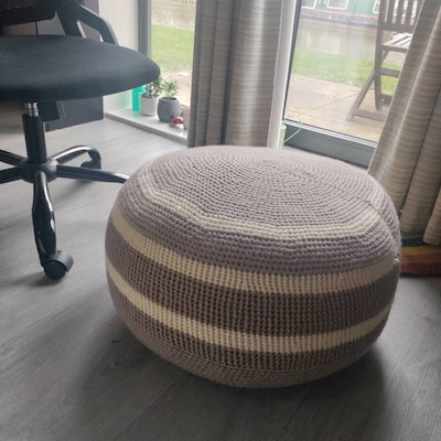 CROCHET PATTERN Super Chunky Giant Pouf Diy Tutorial XL Large Crochet ...