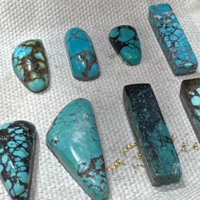 Natural Green Freeform Bamboo Mountain Hubei Turquoise Cabochon ...