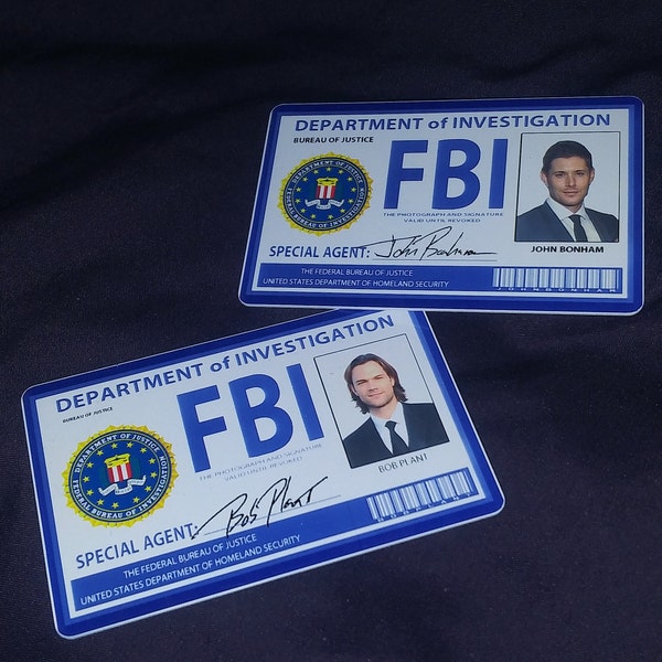 Supernatural (2 Pack) Prop FBI Badges With Sam and Dean Winchester - Etsy