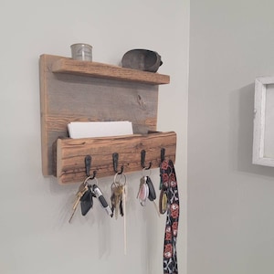 Reclaimed Barnwood Key Rack & Organizer. Entryway Organization , Dog ...