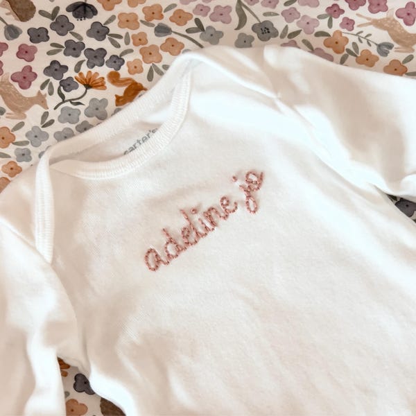 Hand Embroidered BUNTING BANNER Custom Name Hoop | Personalized Baby ...
