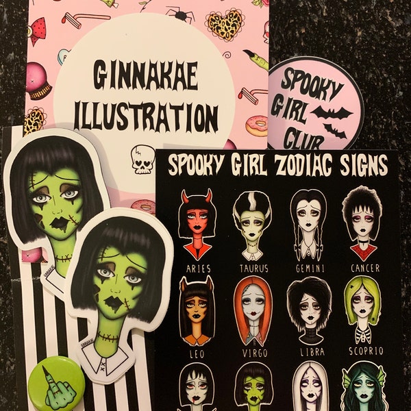 Spooky Girl Gang Sticker Pack - Etsy