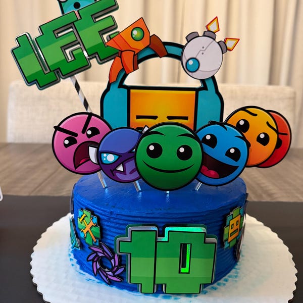 Geometry Dash Cake Topper - Etsy