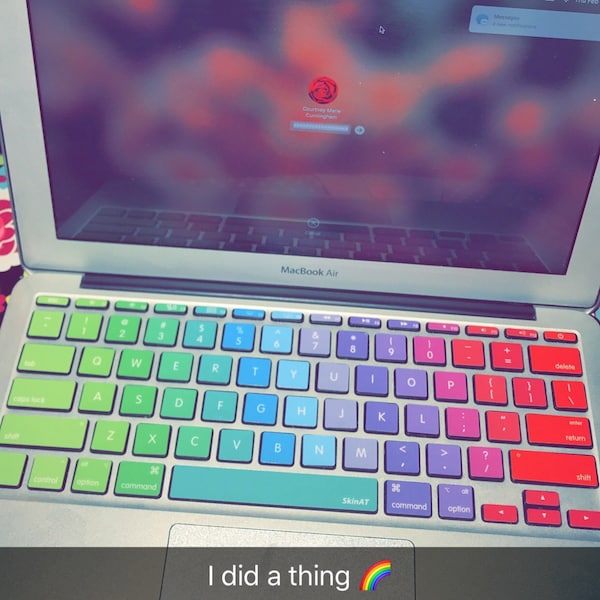 Vibrant Rainbow Mosaic Keys Sticker for MacBook Keyboard | Colorful ...