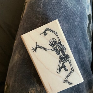Skeleton Dancing RUBBER STAMP, Halloween Stamp,day of the Dead Stamp ...