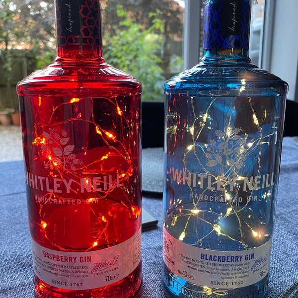 Whitley Neill Light up Bottle, Light up Gin Bottle, Upcycled Gin Bottle ...
