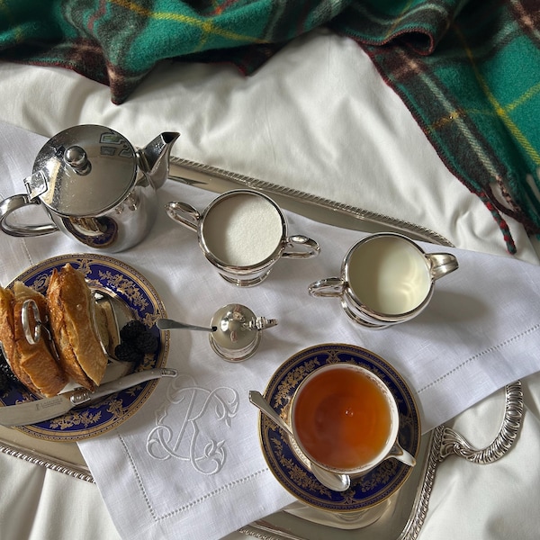 Personalized Monogram Embroidered Linen Napkin, Custom Initial Dinner ...