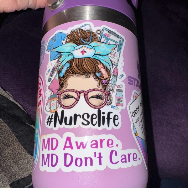 MD Aware Sticker, Funny Doctor Decal, Health Care Humor, Snarky ...