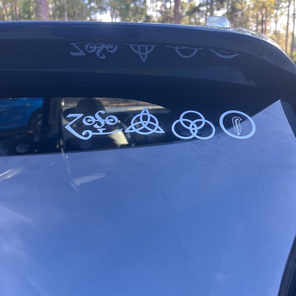 Zoso Symbols Car Decal, Led Zeppelin Zoso Symbols Car Decal, Zoso ...