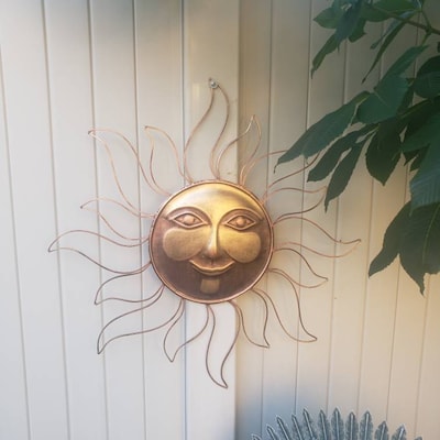 Metal Garden Sun Face, Outdoor Garden Decor, Summer Garden Decor, Sun ...