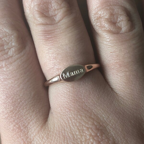 Signet Ring - Rose Gold | Engraved Ring | Monogram Signet Ring ...