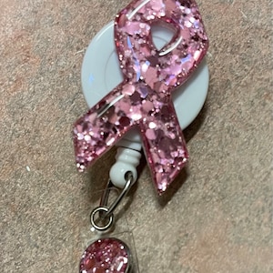 Pink Awareness Ribbon Badge Reel - Etsy