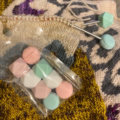 Knitting Needle Stoppers Macaroons Beader Caps Beader - Etsy