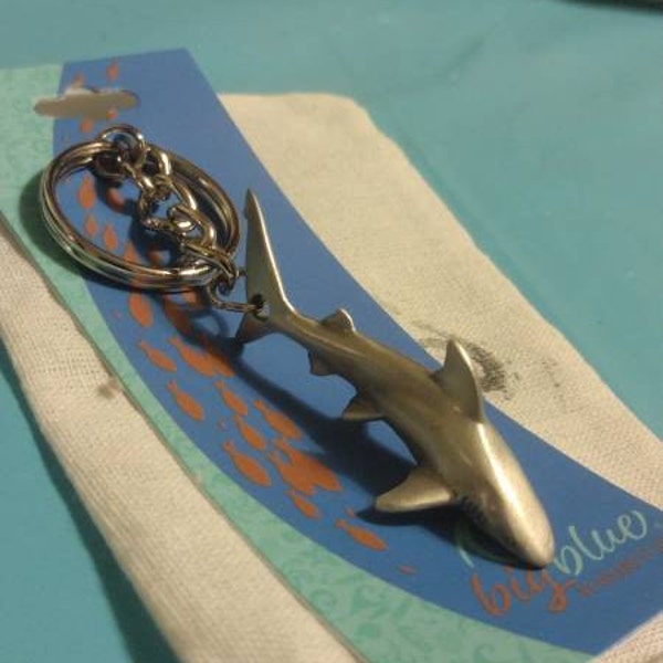Pewter Grey Reef Shark Keychain: Ocean Lover Gift - Etsy