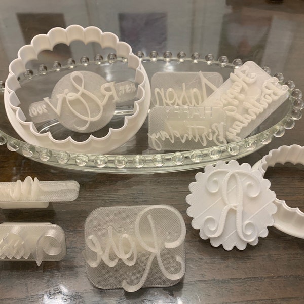 Custom Name Fondant Embosser or Cookie Stamp With Handle Icing Frosting ...