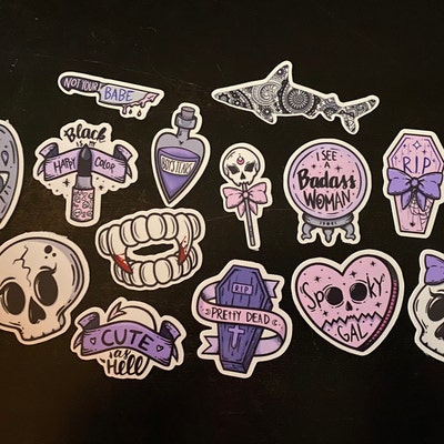 Set of 12 Creepy Girl Emo Goth Stickers 2 on Their - Etsy Canada