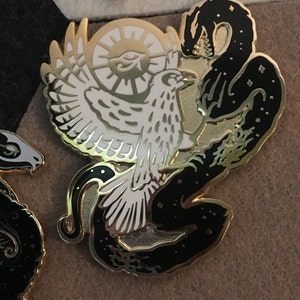 Hawk Skull Enamel Pin astra Hawk Pin Falcon - Etsy