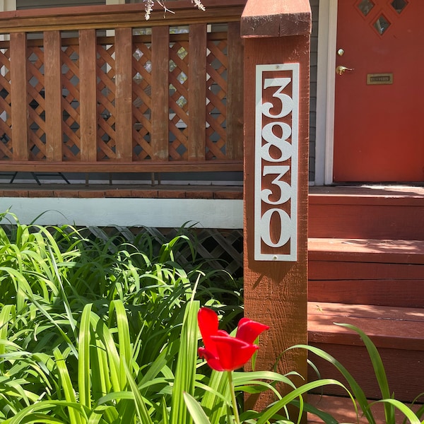 Vertical Address Plaque, Custom Metal Powder Coated Address Sign - Etsy