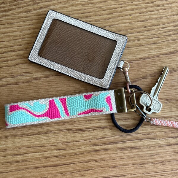 Swirl Spiral Custom Keychain Wristlet / Key Fob Keychain Lanyard Strap ...