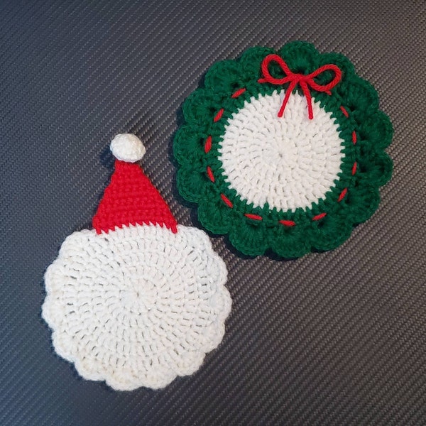 Crochet Coasters Patterns 2 in 1 Christmas Coasters | DIY Cute Coasters ...