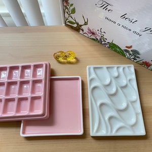 Ceramic Watercolor Palette, Monstera Leaf Artist Ceramic Palettes, Gift ...