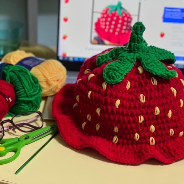 PDF Strawberry Shortcake Hat Crochet PATTERN | Strawberry Shortcake ...