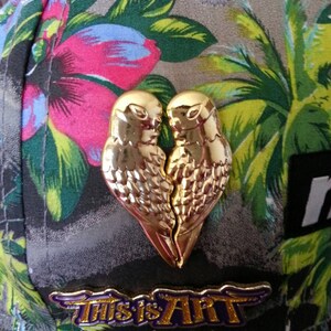Gold Love Birds Lapel, Bag, Hat Pin Pair - Etsy
