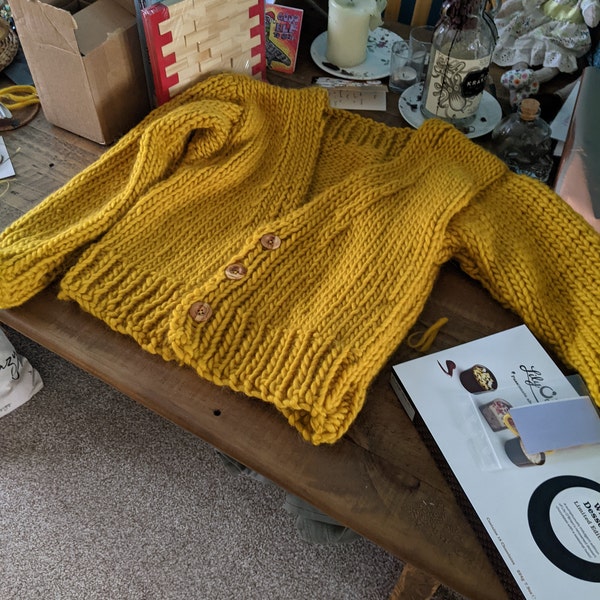 Knit Kit - 'button (kn)it Up' Knitted Cardigan for Beginners - Etsy