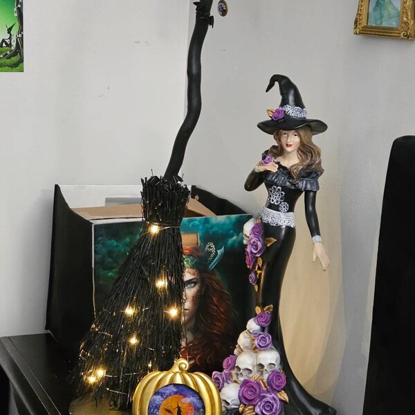 Giclee Fine Art Print Witch Raven Crow Black Bird Autumn Fall Autumn ...