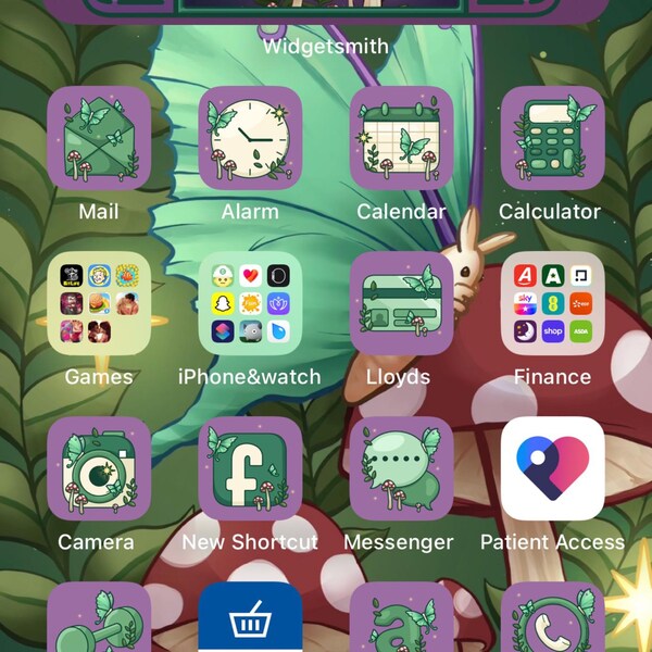 Cute Frog Desktop Wallpaper Pack Mushroom Cottage Core Folder Icons for ...