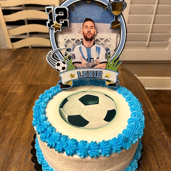 Messi Soccer Cake Topper, Soccer Party Decoration - Etsy