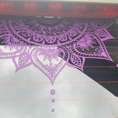 Mandala Car Decal Car Mandala Sticker Half Mandala Decal - Etsy