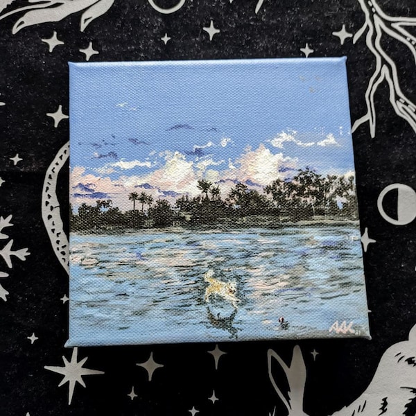 Original Acrylic Painting Named Amber, Decor for Living, Dining ...