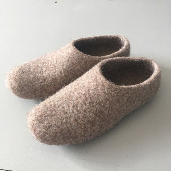 Felted Clogs Blue Felt Shoes Women Clogs Organic Slippers Women Wool ...