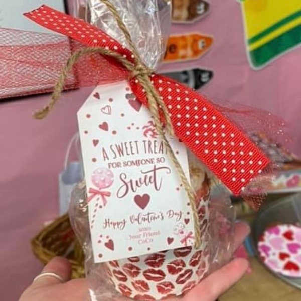 EDITABLE Valentine Sweet Treat Favor Tag Hearts Treat Bag Tag Baby ...