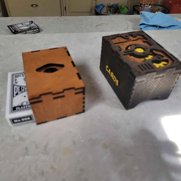 Laser Cut Card Storage Box With Gear Mechanism (digital Laser Files) - Etsy