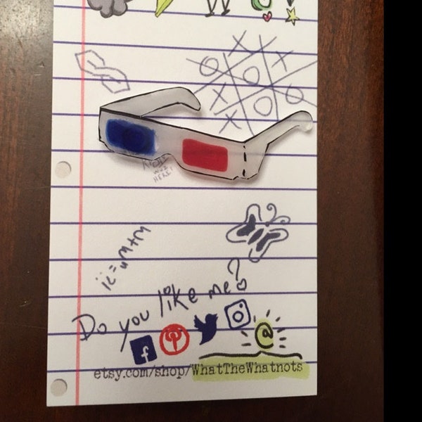 3D Glasses Lapel Pin Shrink Plastic - Etsy