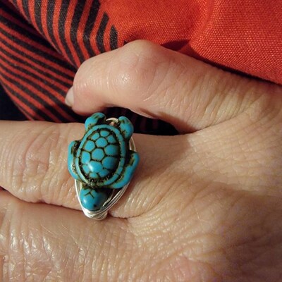 Shell Ring Blue Striped Shell Ring Mother of Pearl Rings. - Etsy