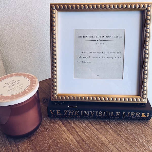 Custom Book Quote, Book Page Quote, Wall Art, Favourite Author ...