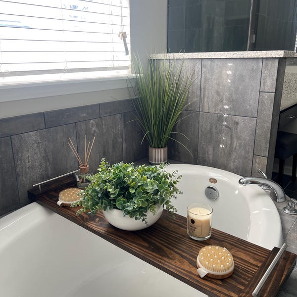 Rustic Bathtub Tray - Customizable - Etsy