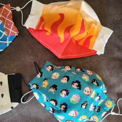 Cosplay Anime Cotton Face Mask, Face Covering, Reusable Mask, Washable ...