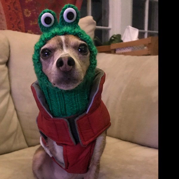 Pet Clothes Apparel Outfit Crochet Halloween Costume Frog Hat for Small ...