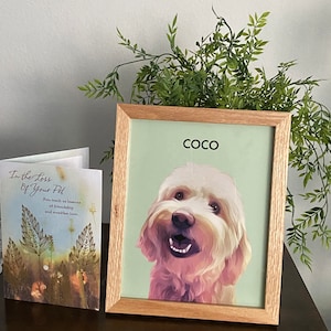Custom Pet Portrait Framed Dog Portrait Digital Dog Art Pet Commission ...