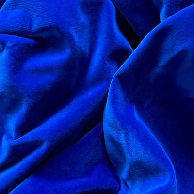 Cobalt Blue Royal Blue Cotton Velvet Fabric, Premium Quality by ...