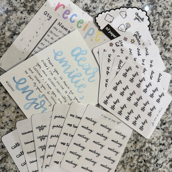 Film Script - Hand Written and Hand Lettered Planner Stickers for ...