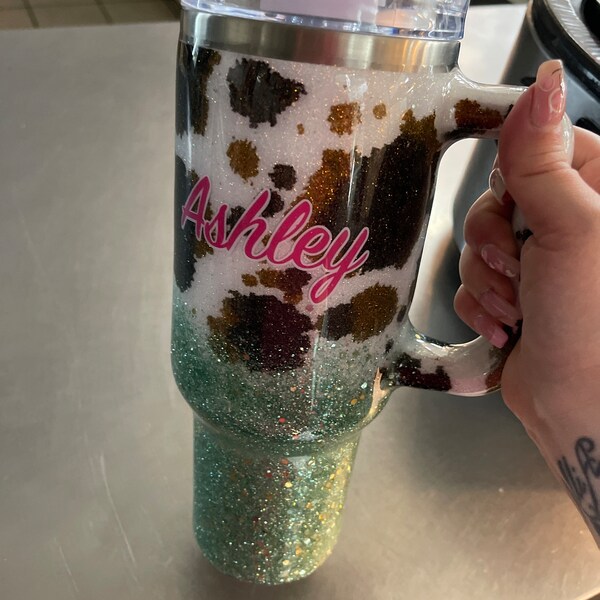 Cowhide Aztec 20oz Tumbler - Cow Tumber - Cow Print - Cow Print Aztec ...